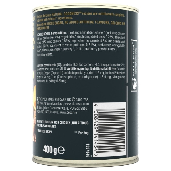 Cesar Natural Goodness Tin Chicken In Loaf 400G | Pets | Savers